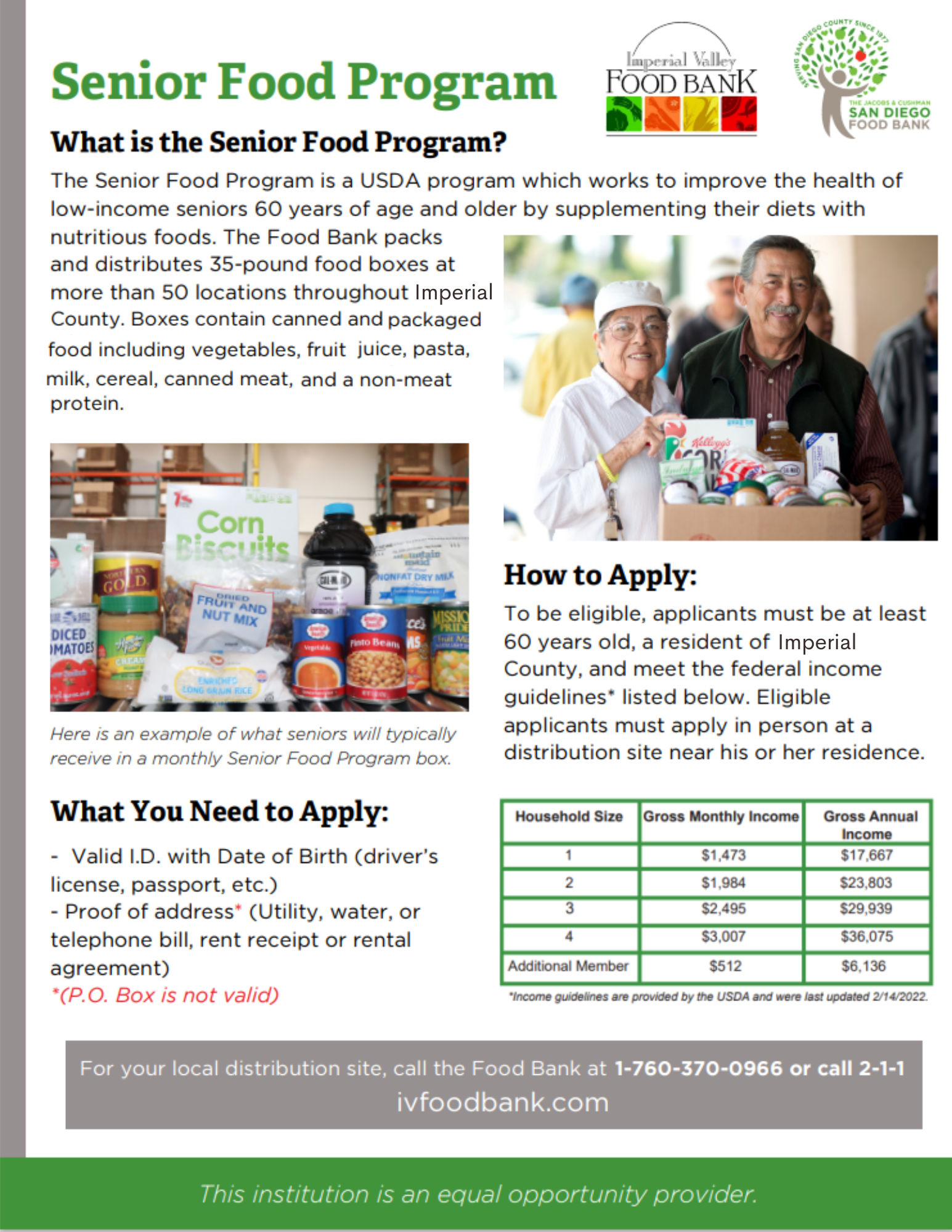 Senior Nutritious Food Program | Imperial Valley Food Bank